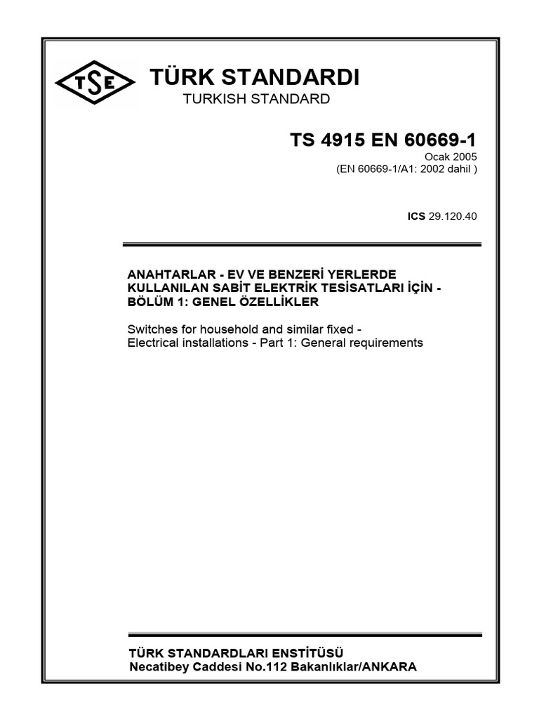 TS 4915 en 60669-1 | PDF