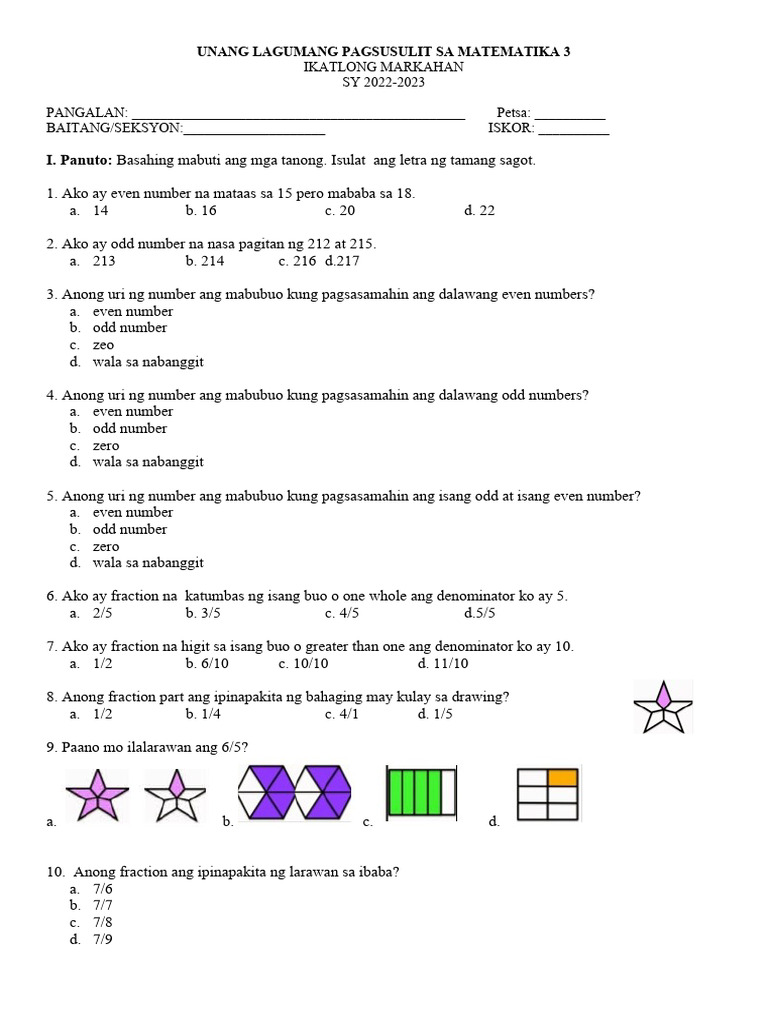 Q3 - Math - Summative Test | PDF