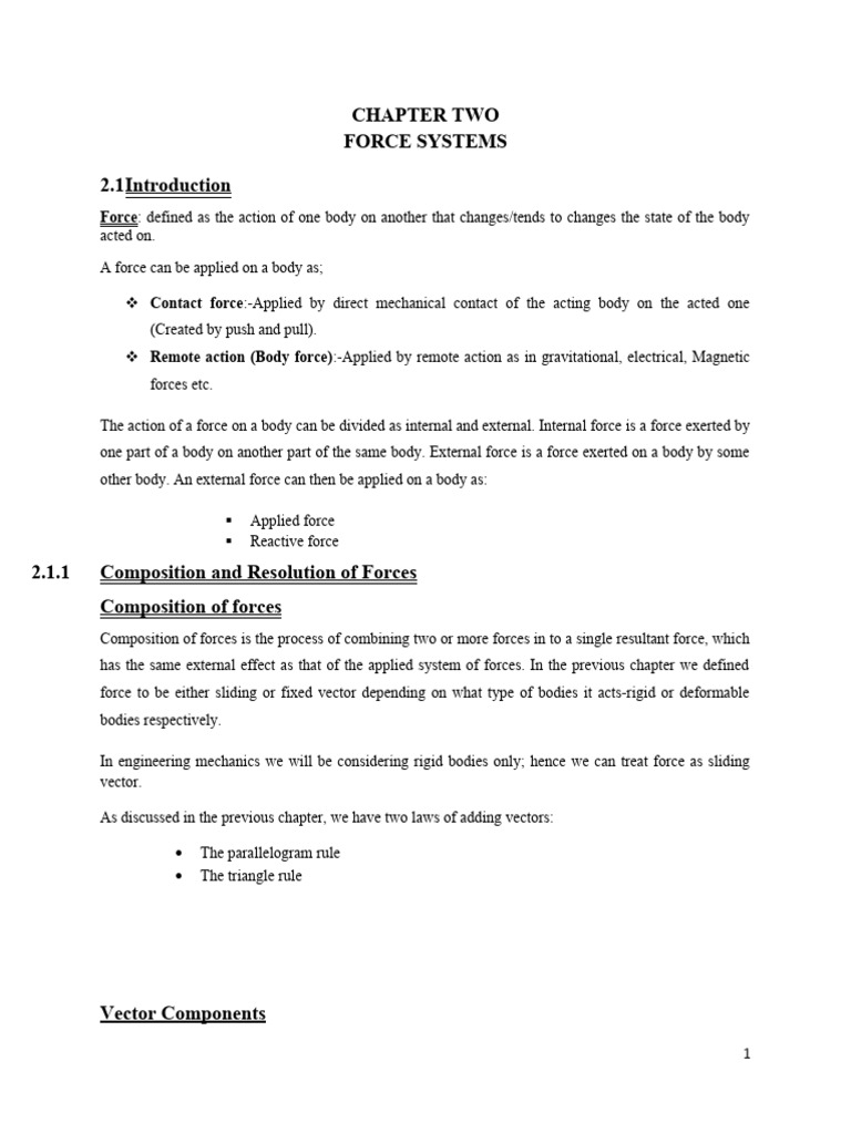 Chapter 2 - Force Systems | Download Free PDF | Torque | Euclidean Vector
