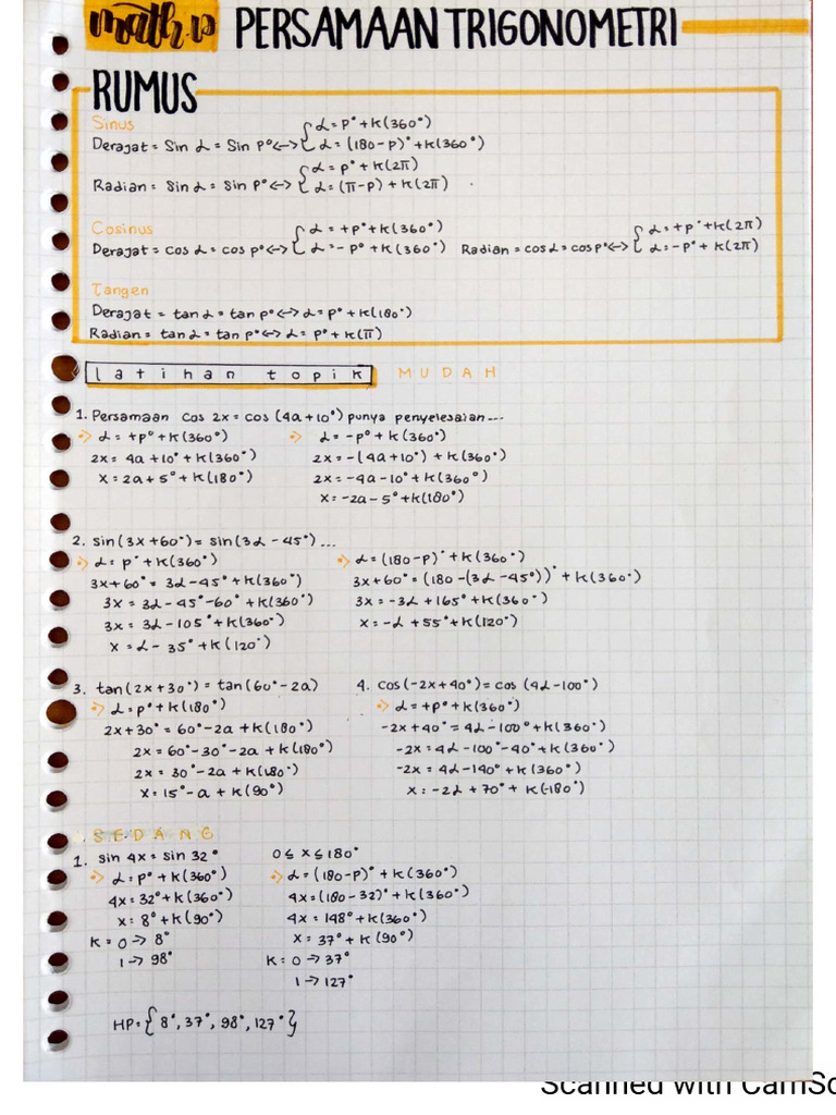 Persamaan Trigonometri | PDF