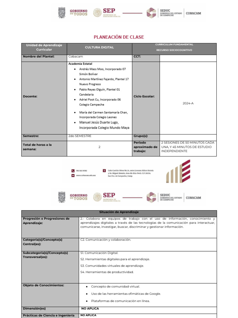Progr. 2. - Planeacion | PDF | Aprendizaje | Evaluación