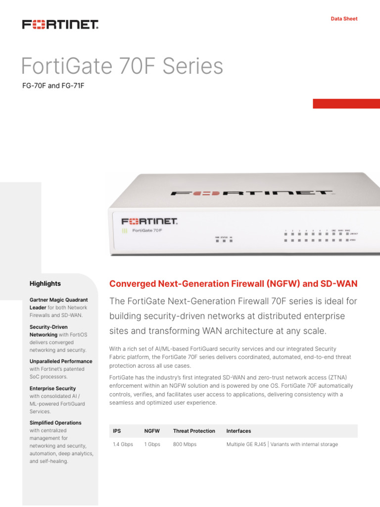 Fortigate 70f Series | PDF | Security | Computer Security