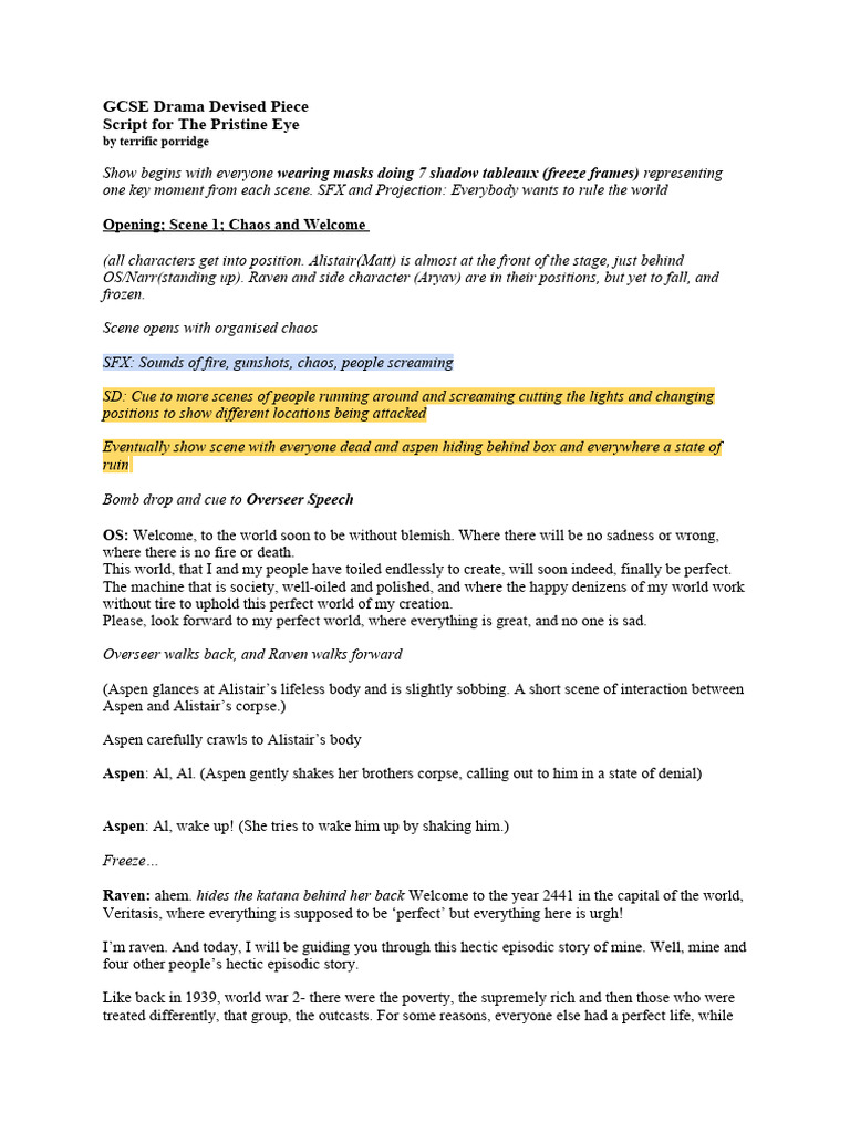 GCSE Drama Devised Play Scripts | PDF | Poetry