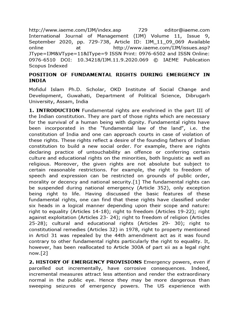 Emergency Powers Mofidul Islam PHD | PDF | Habeas Corpus | State Of Emergency