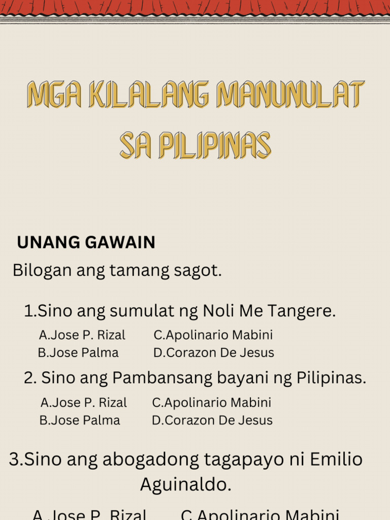 Mga Kilalang Manunulat Sa Pilipinas - Coronado, Seneca, at Son | PDF
