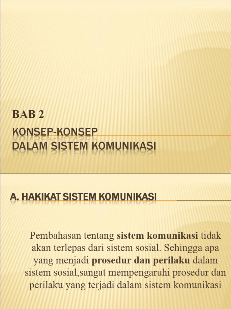 BAB II Konsep-Konsep Dalam Sistem Komunikasi | PDF | Politik