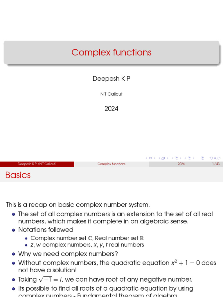 Complex Slides | PDF | Complex Number | Function (Mathematics)