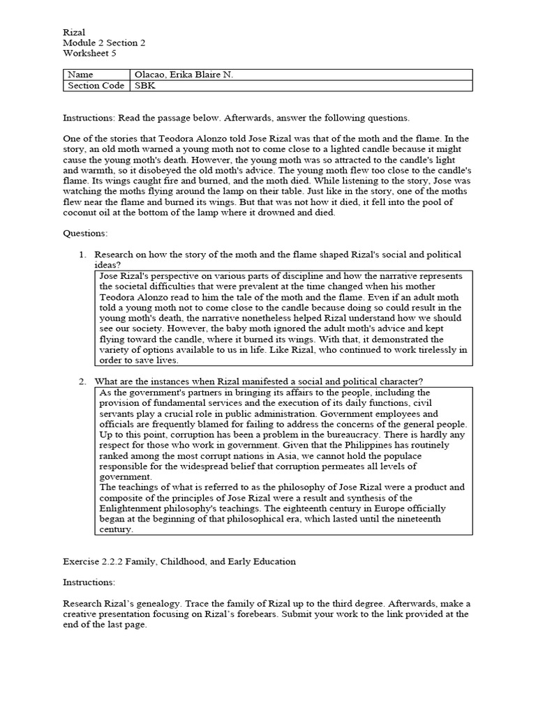 Worksheet 5 Module 2 Section 2 | PDF | Candle
