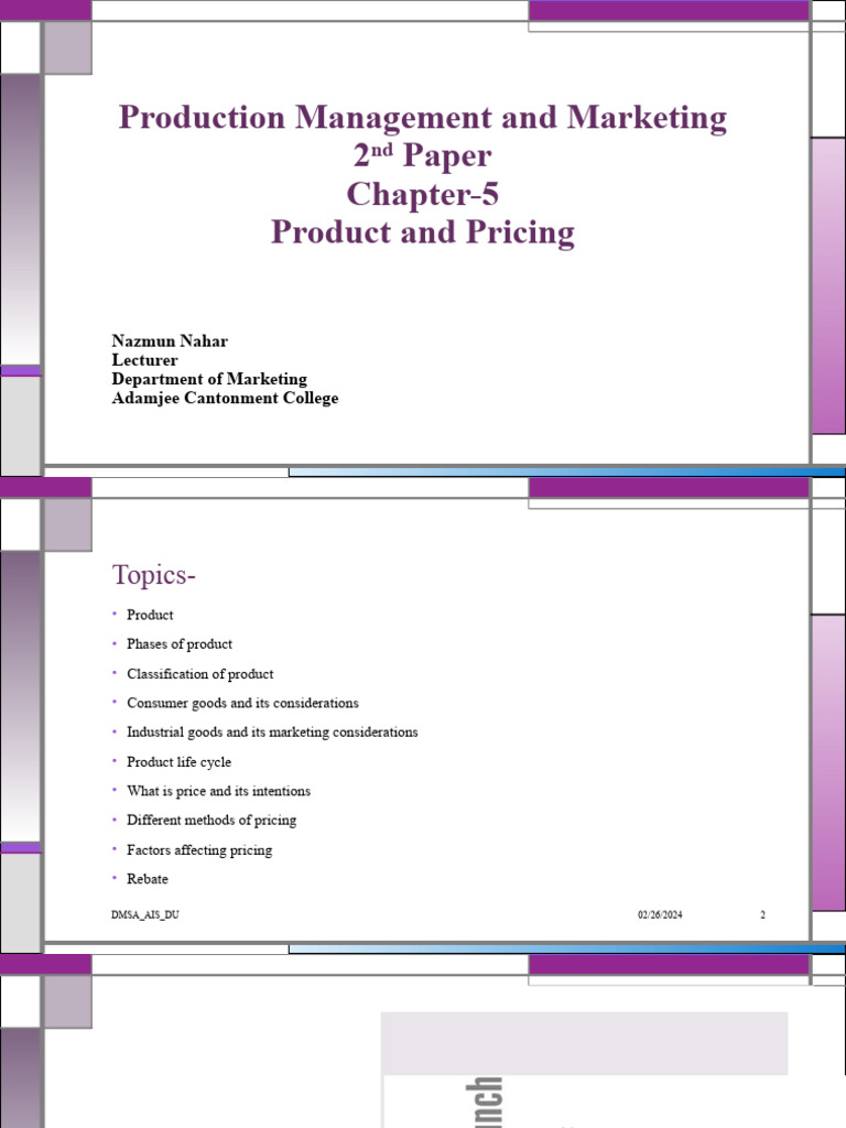 Chapter 5 Product and Pricing | PDF | Pricing | Product (Business)