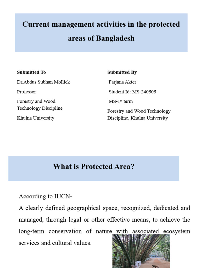 Presentation On Protected Area Management Pdf Conservation Biology Protected Area