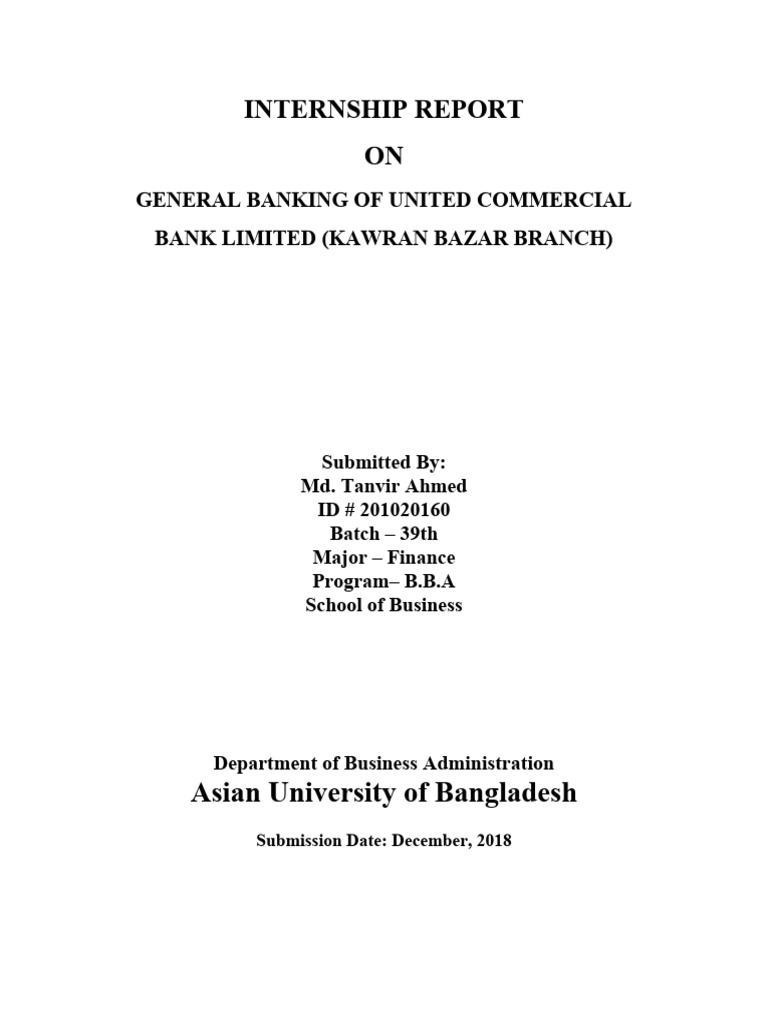 Sample of Cover Page | PDF | Banks | Credit
