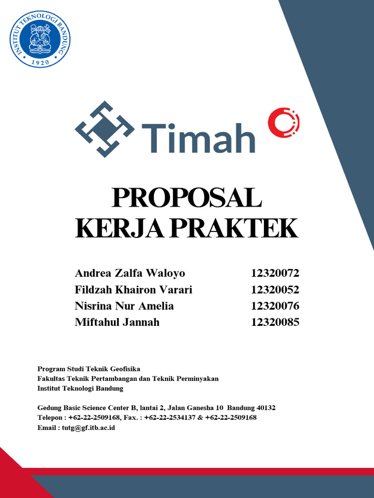 Proposal Kerja Praktik Di PT Timah TBK | PDF