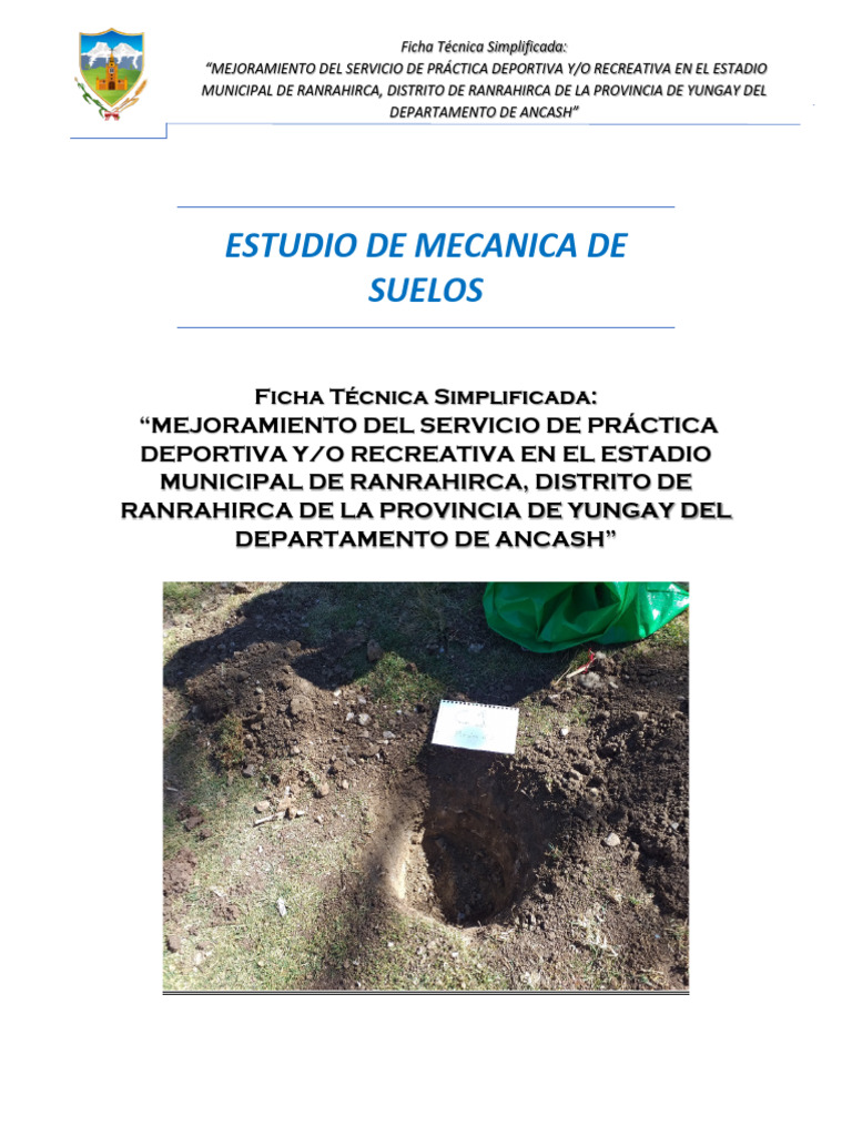 Estudio de Mecanica de Suelos - Estadio | PDF | Fundación (Ingeniería) | Laboratorios