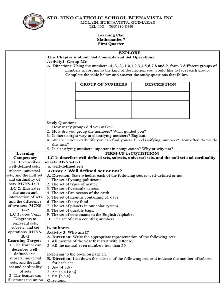 Gallo Math 7 LP1 | PDF | Language Arts & Discipline | Foreign Language ...