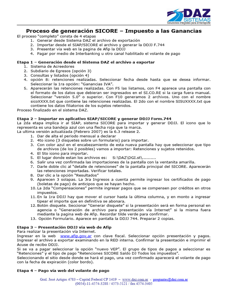 Como Generar DDJJ Sicore | PDF