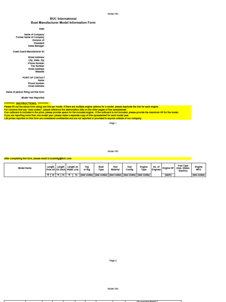 MFG Model Information | PDF