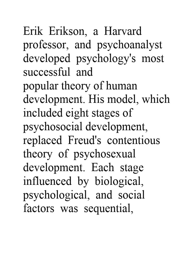 Erik Erikson | PDF | Psychology | Cognition