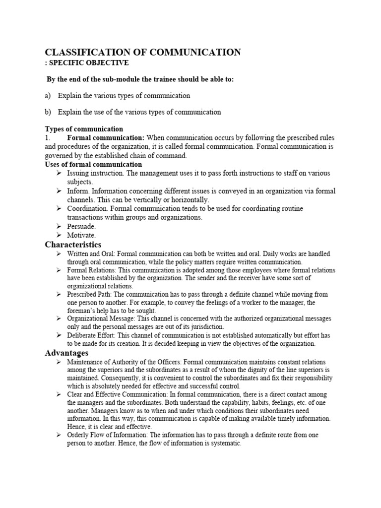 Topic 3 Classification of Communication | PDF | Communication ...