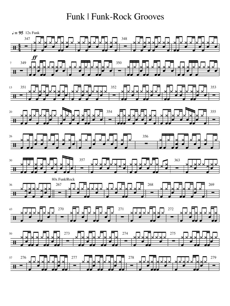 Tons of Funk Funk-Rock and Rock Drum Grooves | PDF