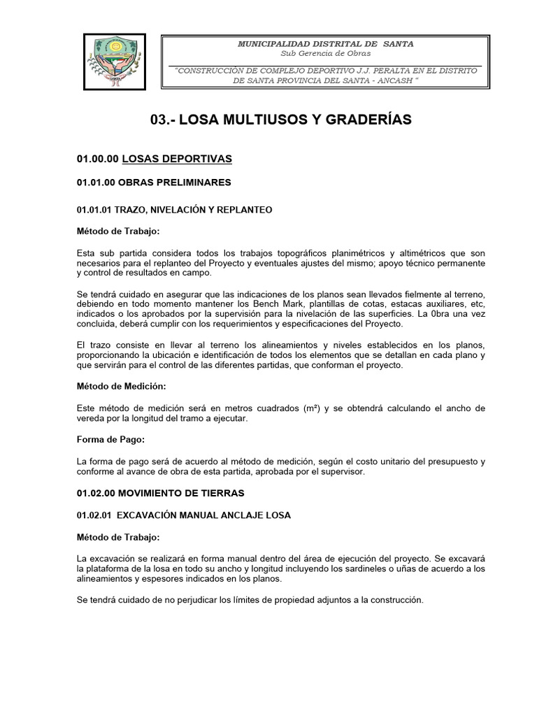 Losa Multiusos y Graderias | PDF