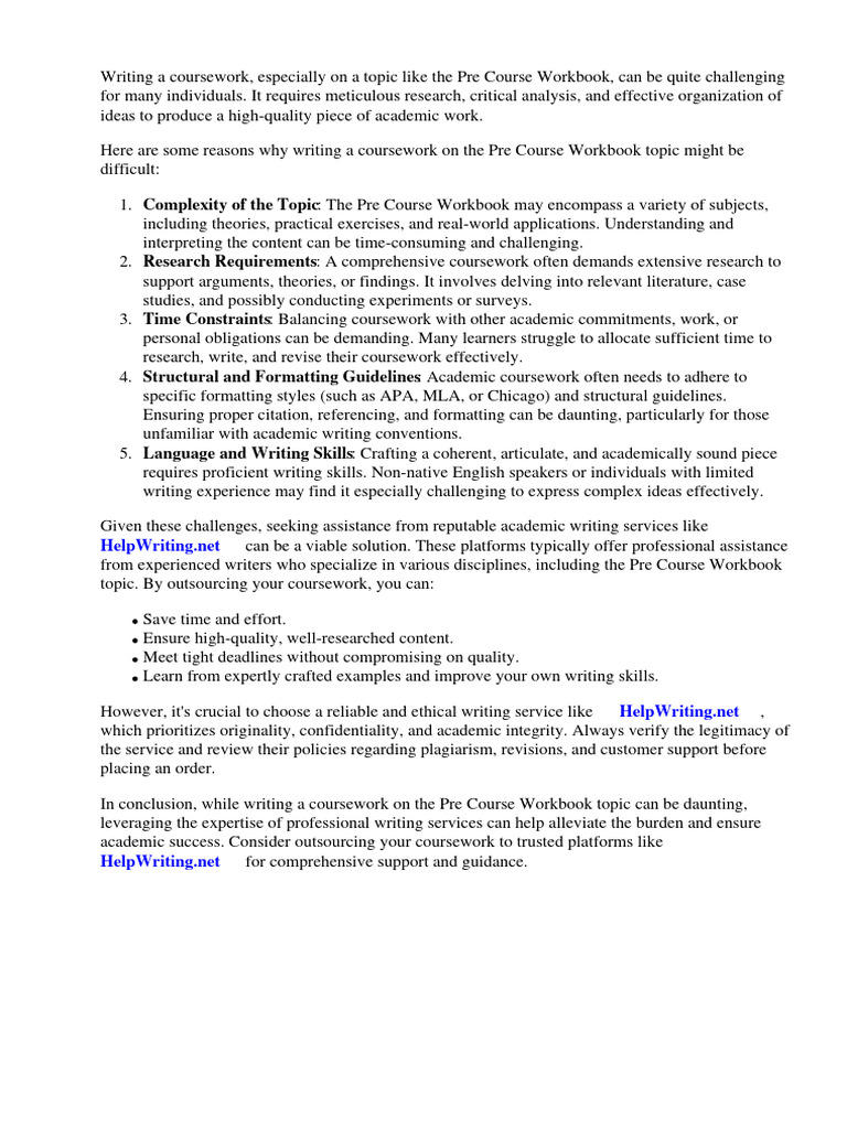 Pre Course Workbook | PDF | Http Cookie | Information