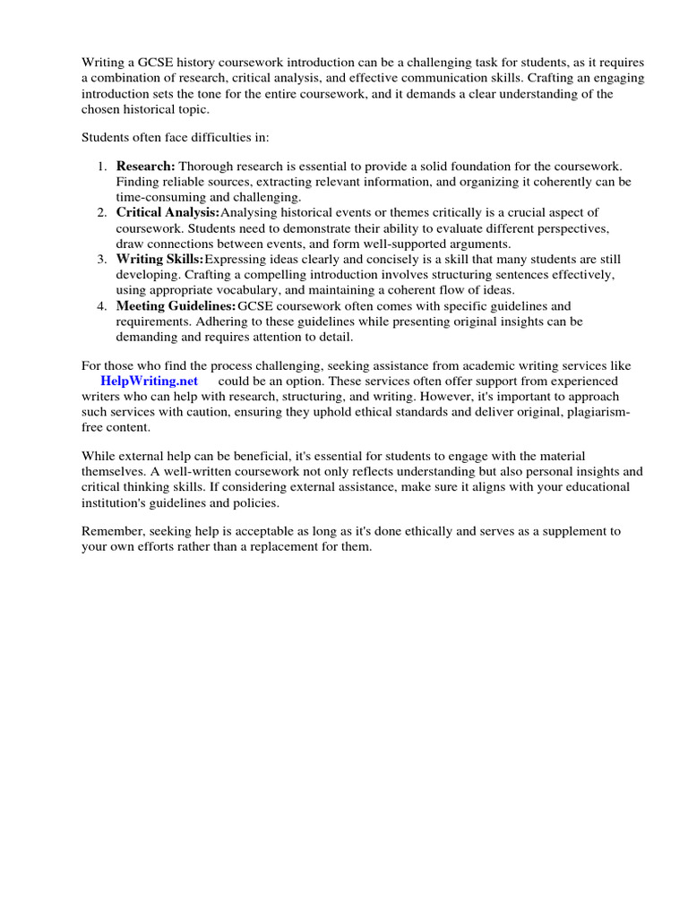 Gcse History Coursework Introduction | Download Free PDF | Suffragette ... Gcse History Coursework Introduction | Download Free PDF | Suffragette ...