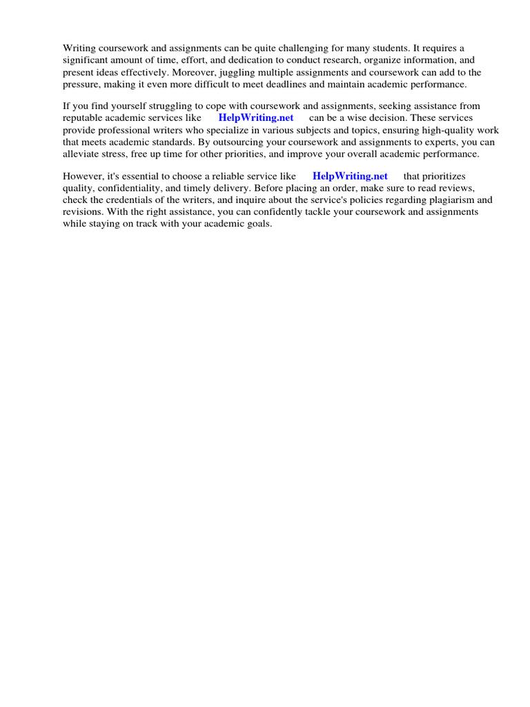 Coursework and Assignment | PDF