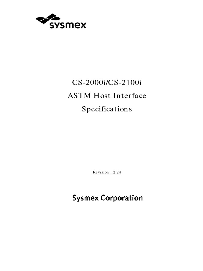 CS-2000i CS-2100i ASTM Host Interface Specifications en 2.24 | PDF ...