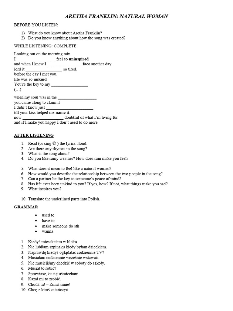 Aretha Natural Woman | PDF