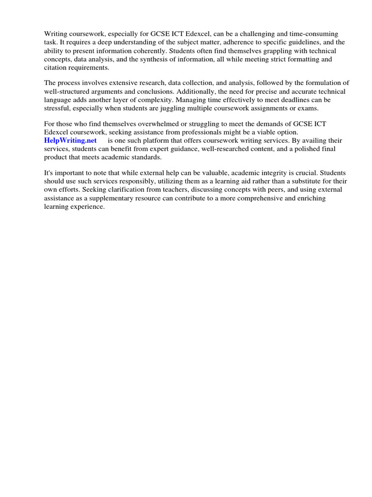 Gcse Ict Edexcel Coursework | PDF