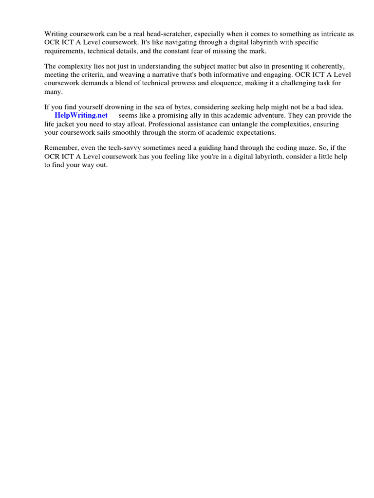 Ocr Ict A Level Coursework Pdf Educational Technology Computing