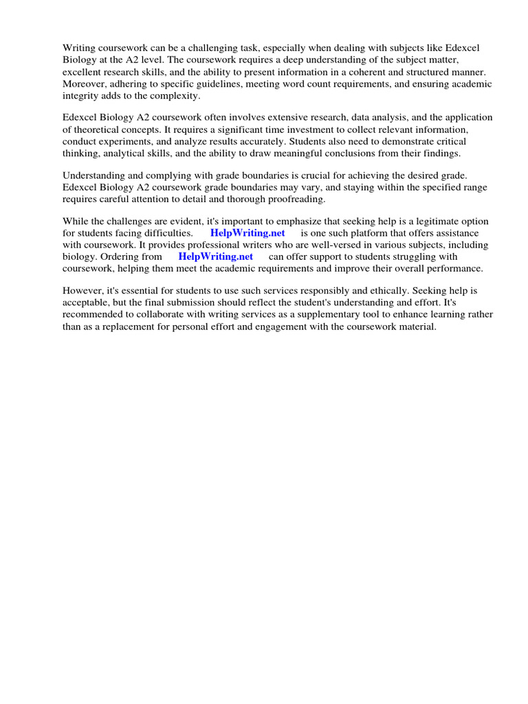 Edexcel Biology A2 Coursework Grade Boundaries | PDF | Gce Advanced ... Edexcel Biology A2 Coursework Grade Boundaries | PDF | Gce Advanced ...