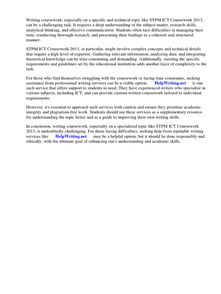 STPM Ict Coursework 2013 | Download Free PDF | Student Assessment And ...