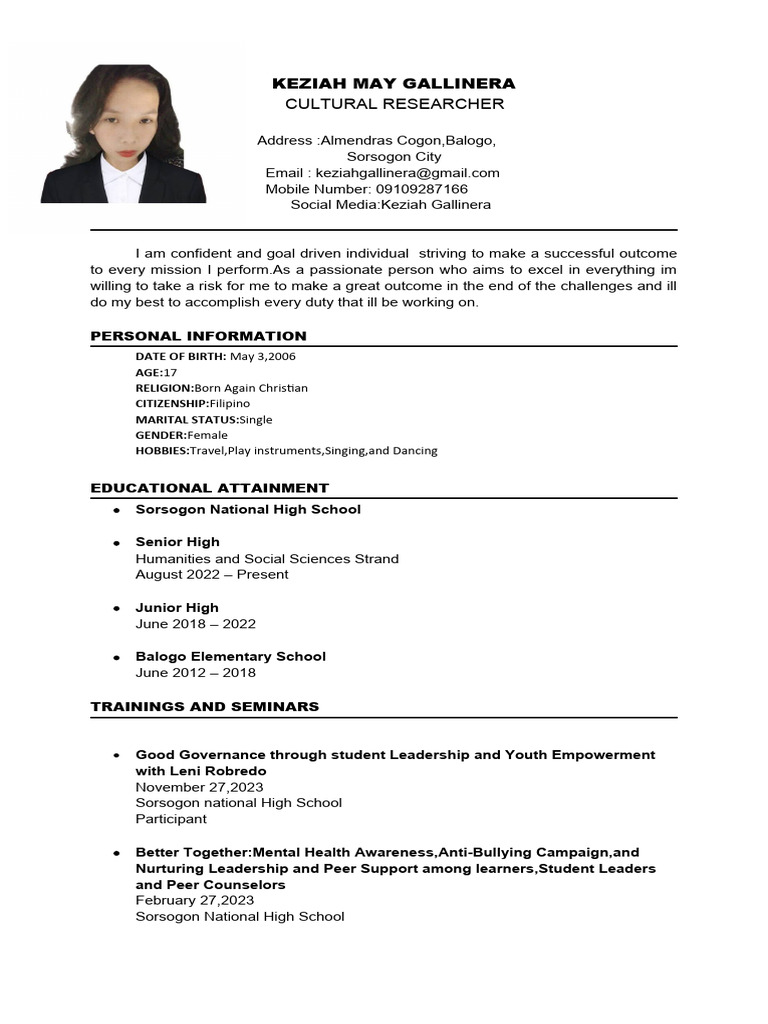 Resume Word Version | PDF | Leadership | Cognition
