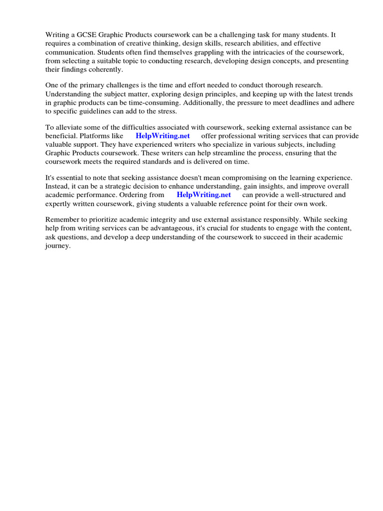 Gcse Graphic Products Coursework Guide | PDF | Thought