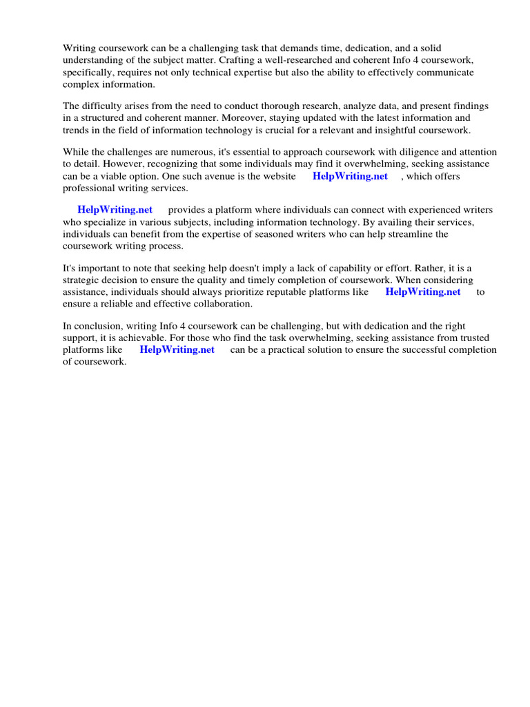 Info 4 Coursework Examples | PDF | Information | Physical Education