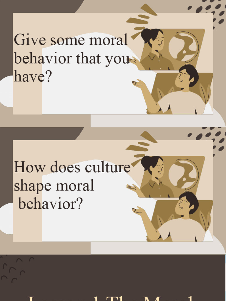 Lesson 1 The Moral Agents | PDF | Morality | Behavior