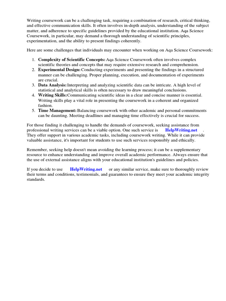 Aqa Science Coursework Past Papers | PDF | Science | Experiment