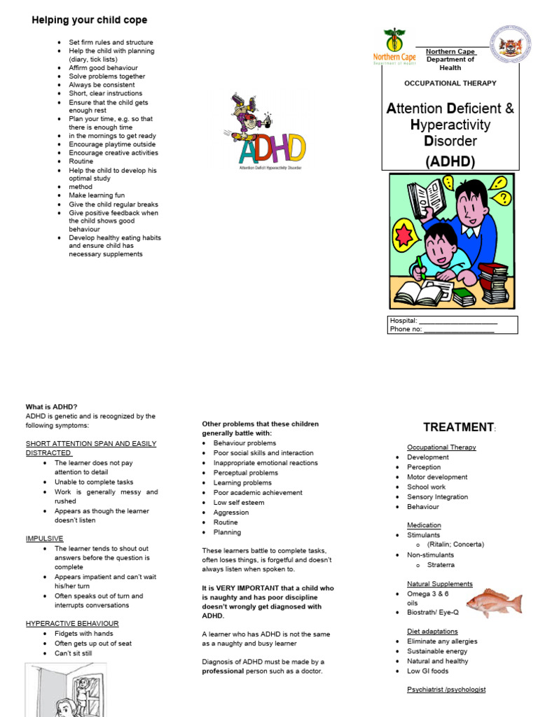 ADHD Pamphlet | PDF | Attention Deficit Hyperactivity Disorder ...