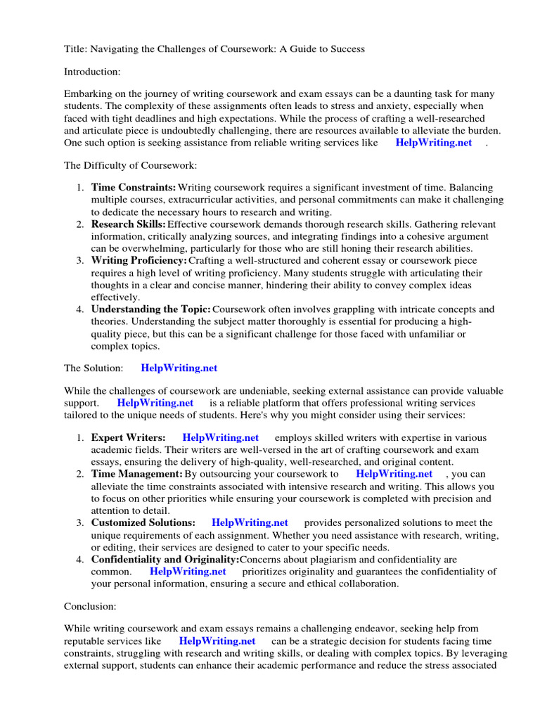 How To Write Coursework and Exam Essays | PDF | Essays | Thesis