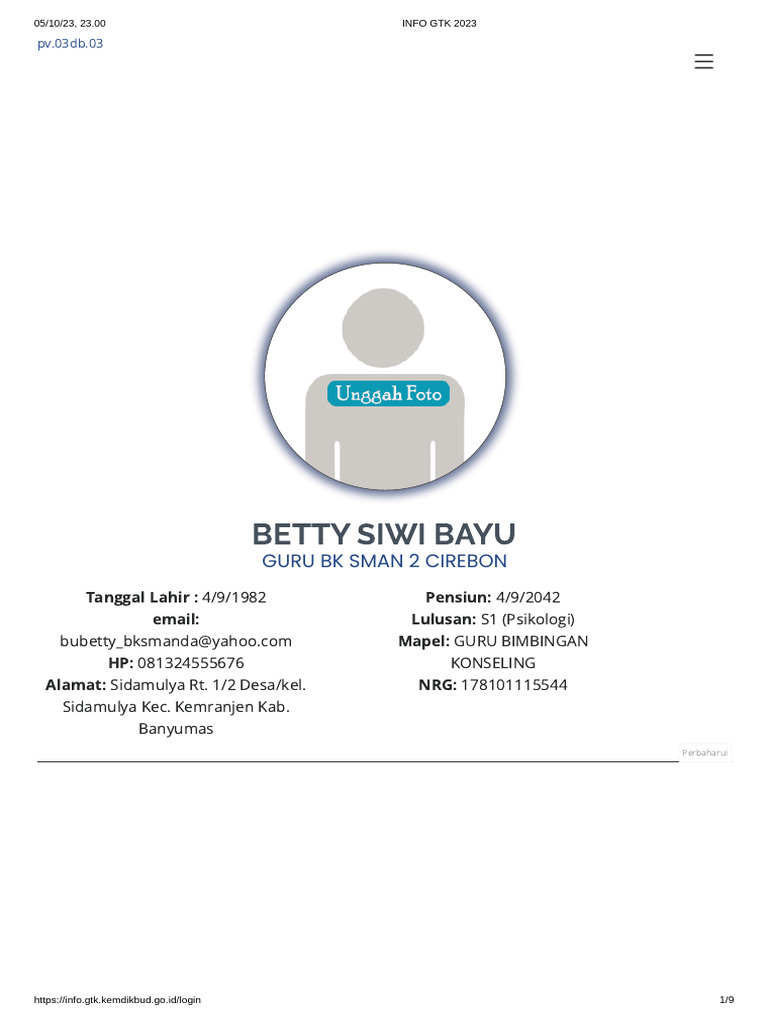 Contoh Laman Info GTK | PDF