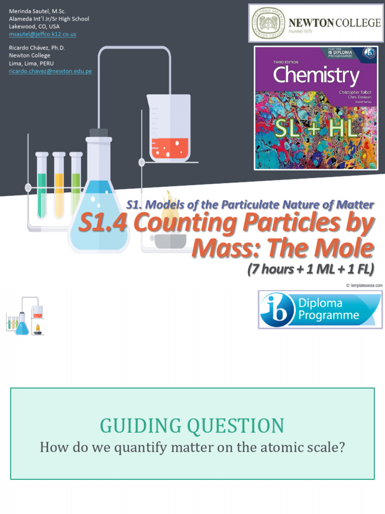 02 Ib Chemistry (SL+HL) - S1.4 Counting Particles by Mass - The Mole | PDF | Mole (Unit ...