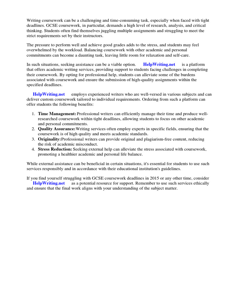 Gcse Coursework Deadlines 2015 | PDF | Educational Assessment And ...