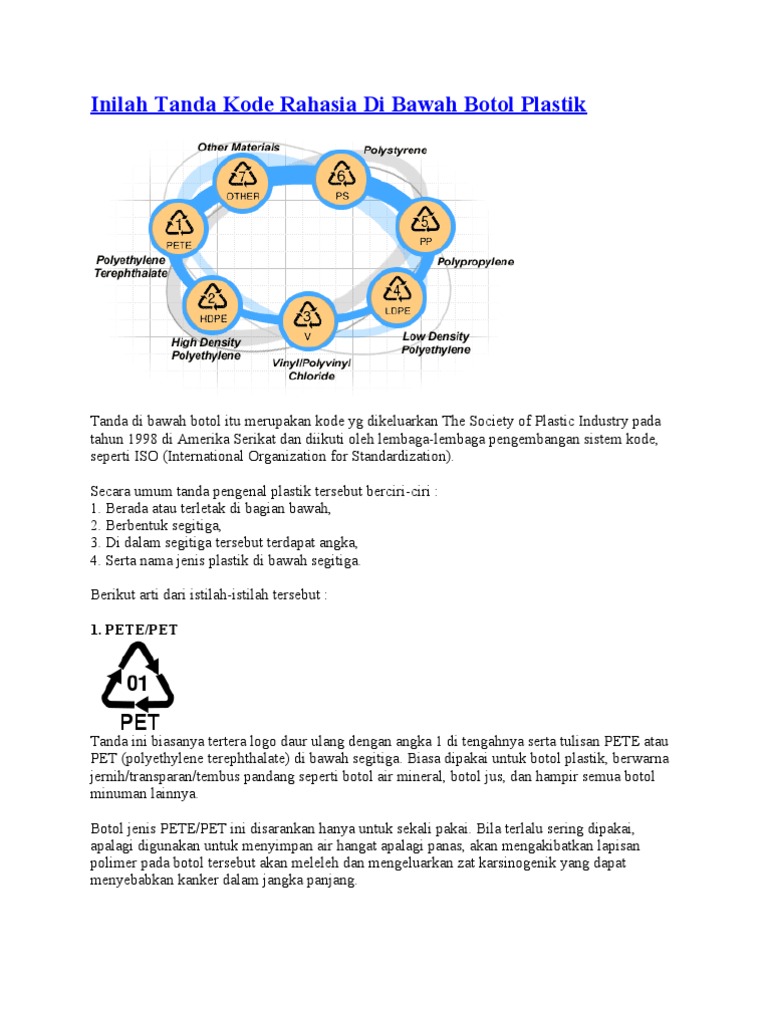 Inilah Tanda Kode Rahasia Di Bawah Botol | PDF