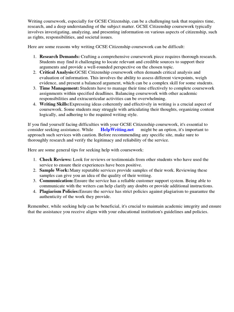 Gcse Citizenship Coursework Ideas | PDF | Critical Thinking | Information