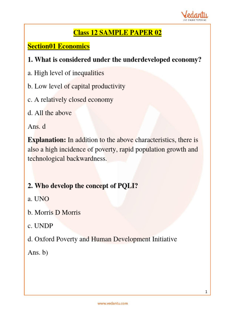 ICO Olympiad Sample Paper 2 For Class 12 With Solutions | PDF | Gross ...