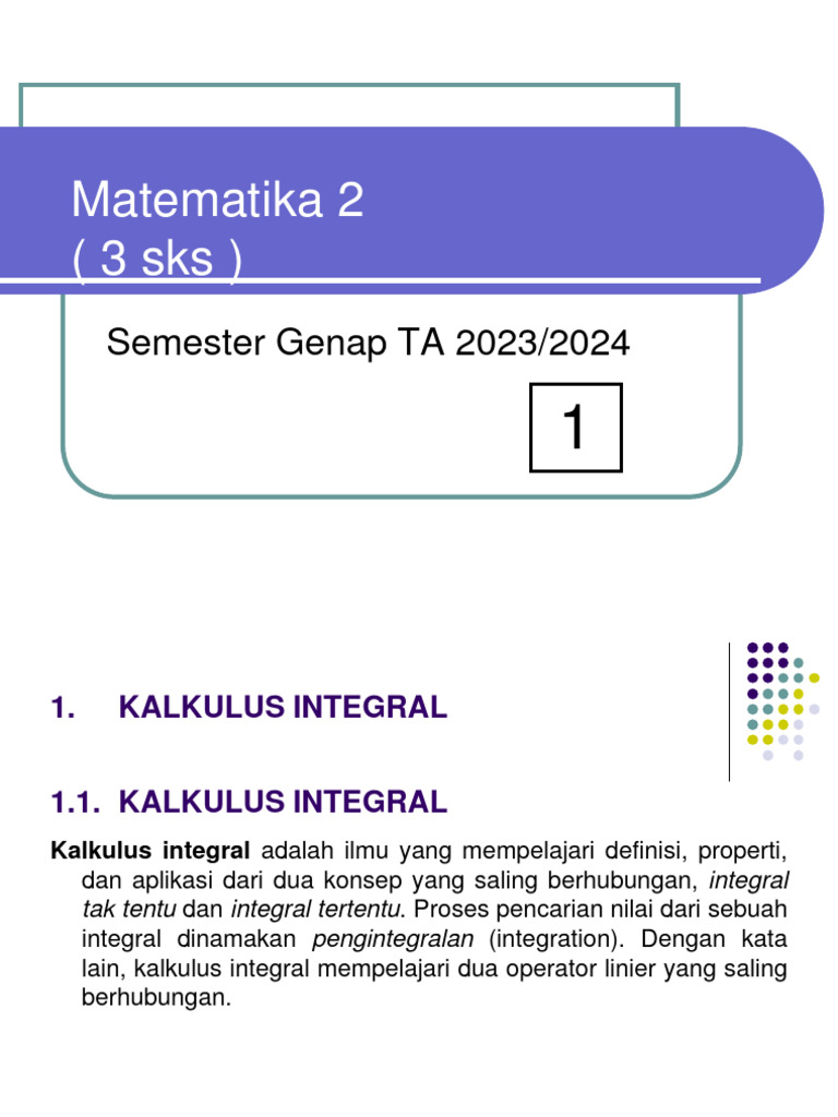 Kalkulus Integral dan Aplikasinya | PDF