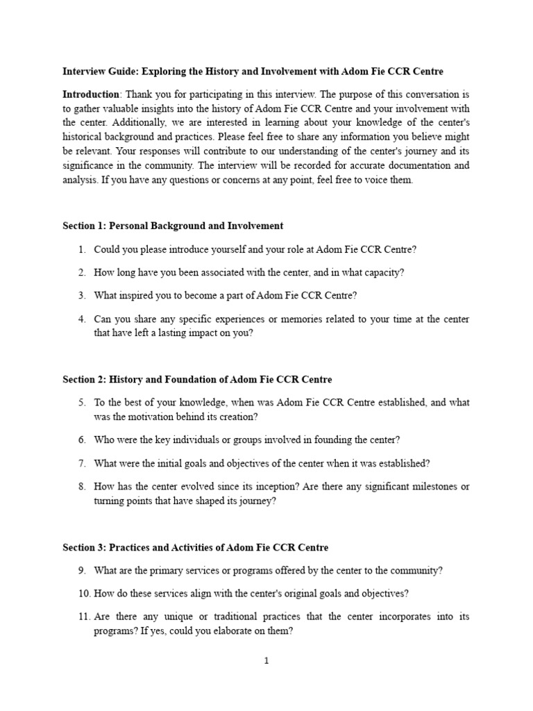 Interview Guide Adom Fie | PDF | Knowledge | Communication