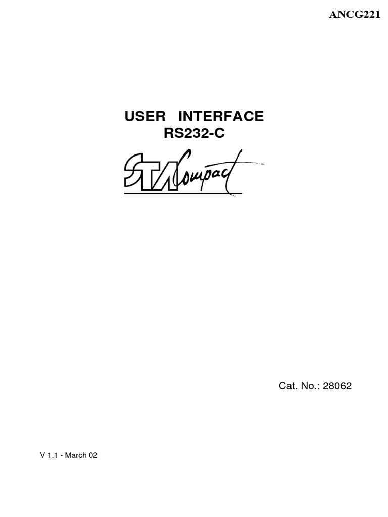 Sta Compact ANCG221 I | PDF | Menu (Computing) | Interface (Computing)