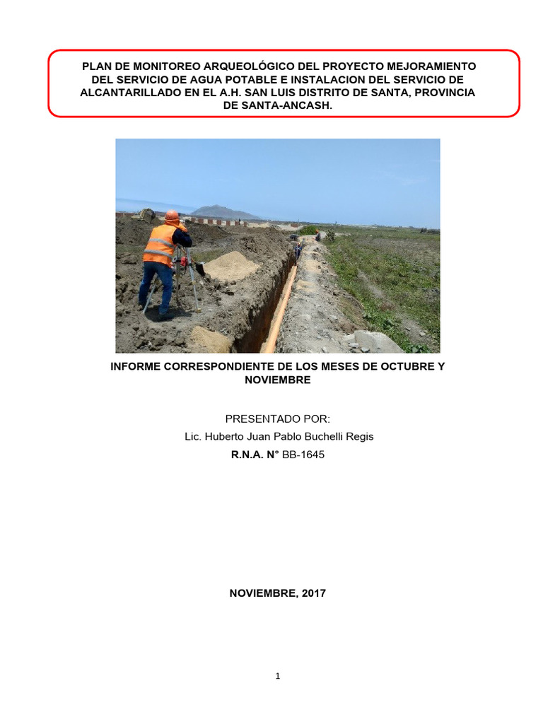Informe de Monitoreo Arqueologico | PDF | Arqueología | Agua